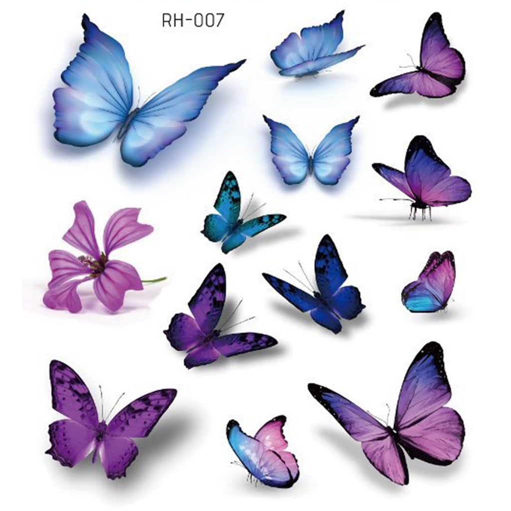 DGLQMYX Trendy 3D Tattoo Stickers Colorful Waterproof Temporary Tattoo ...