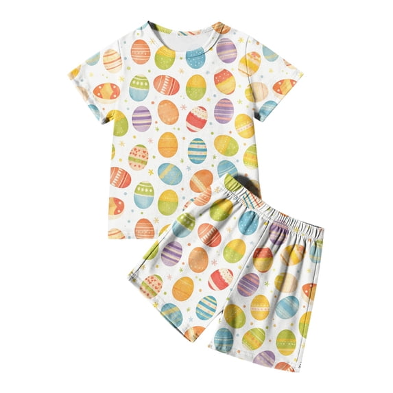 DGMIOCS Girls Outfits Set Unisex Easter Themed Graphic Tee and Shorts ...