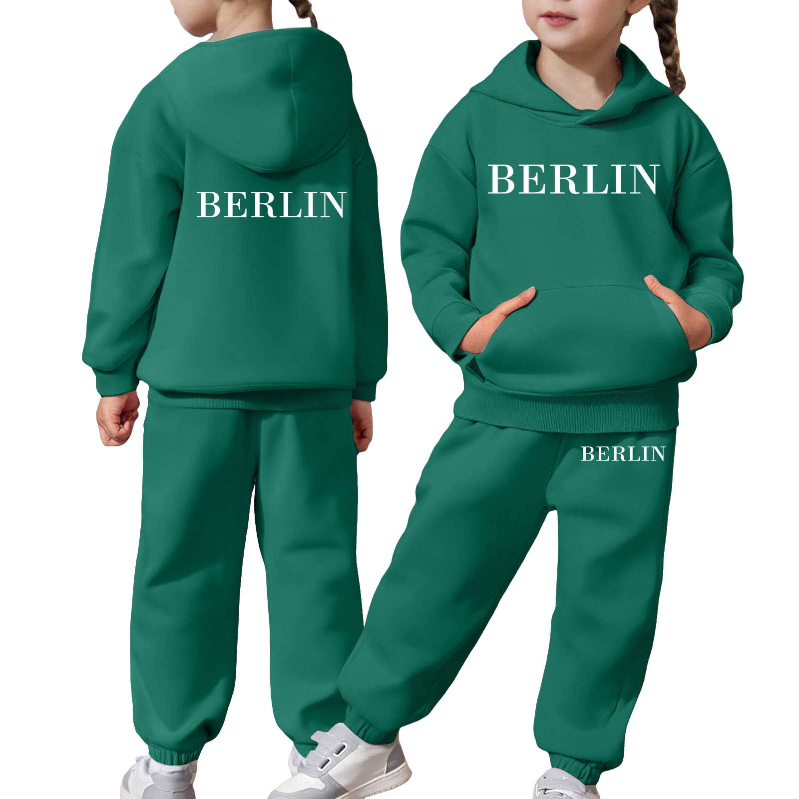 DGMIOCS Girls Outfits Set Winter Cozy Hoodie and Pants Set for Kids ...