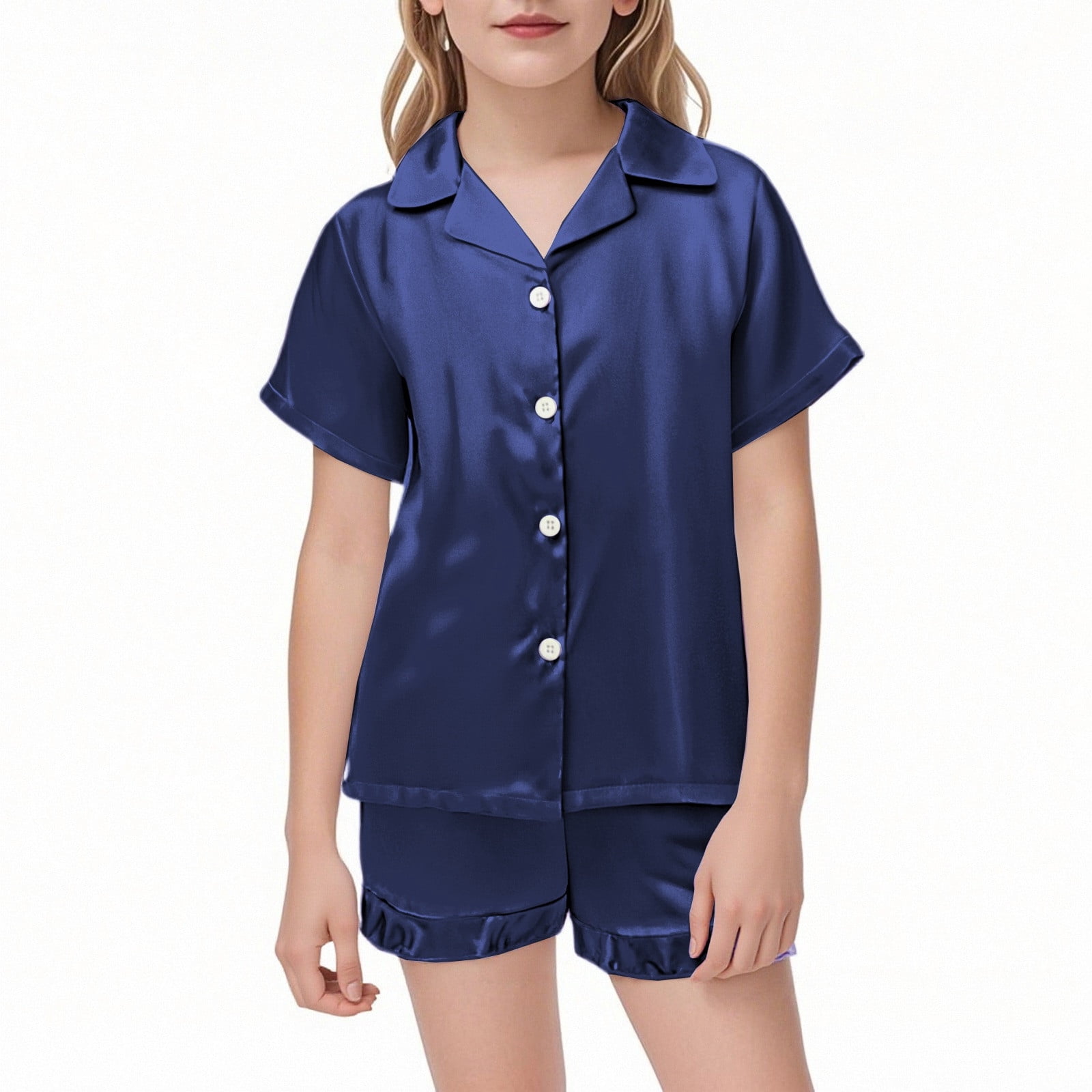 DGMIOCS Girls Paj Set 2 Piece Button Down Sleepwear for Indoor Comfort ...