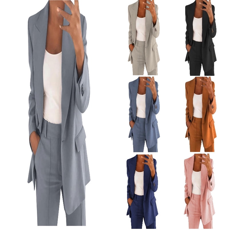 DGMIOCS Pant Suits for Women Dressy Business Casual Outfits Blazer and ...