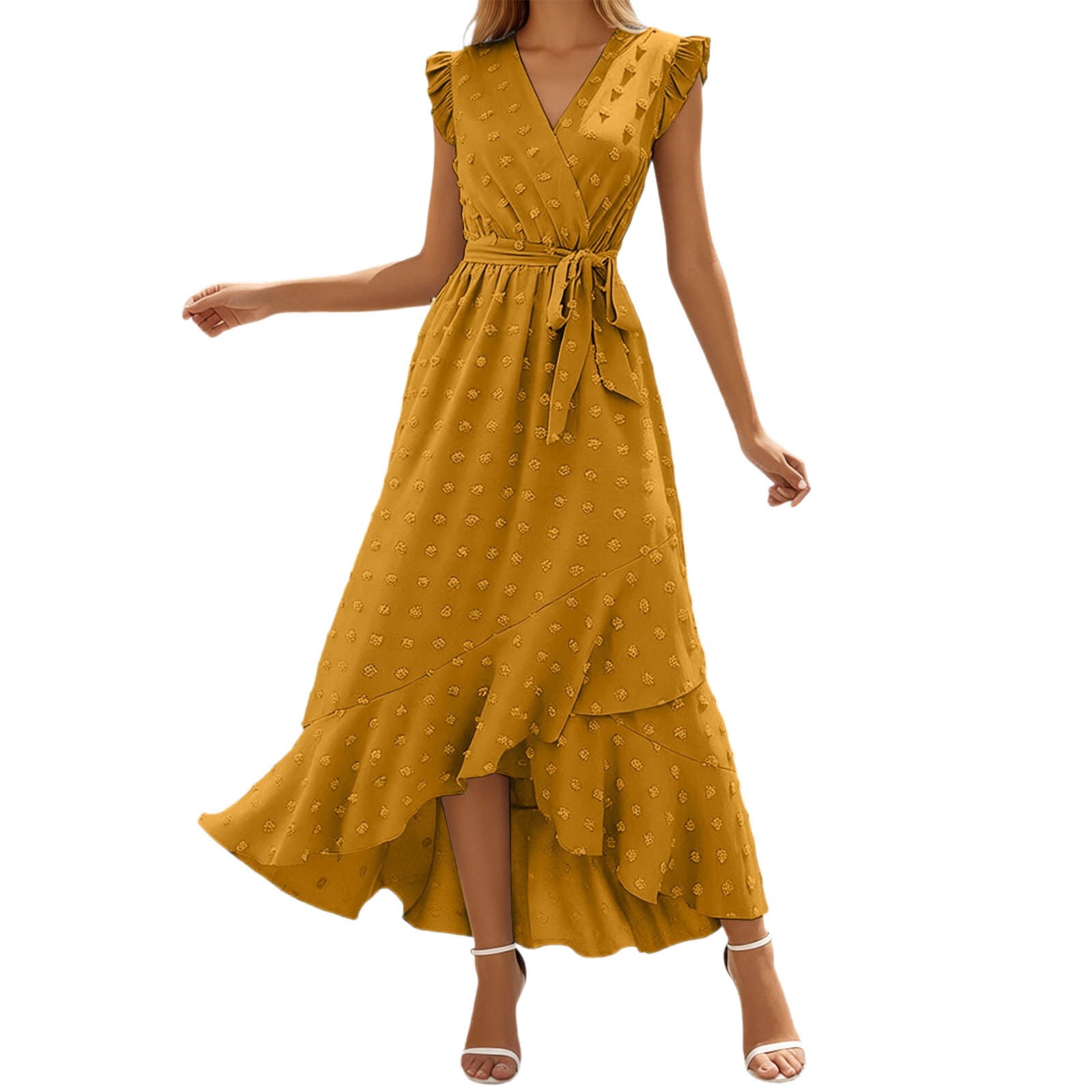 DGMIOCS Women’s Bohemian Flowing Summer Dress for Daily Casual and with ...