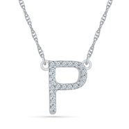 1/4 Carat Black Diamond Initial Letter Pendant Necklace for Women ...