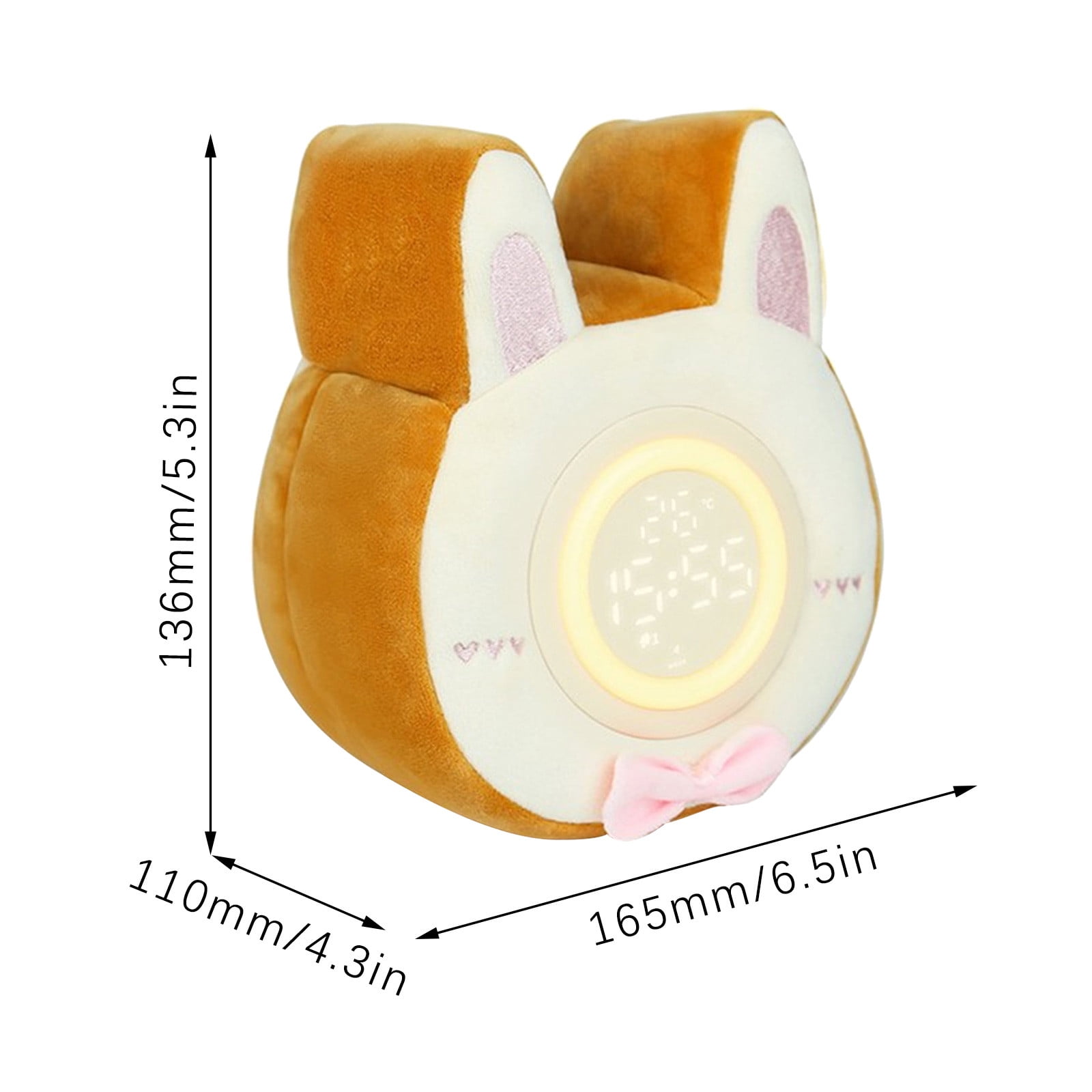DGOO Cake Rabbit Plush Alarm Light Multifunctional Learning Alarm Clock ...
