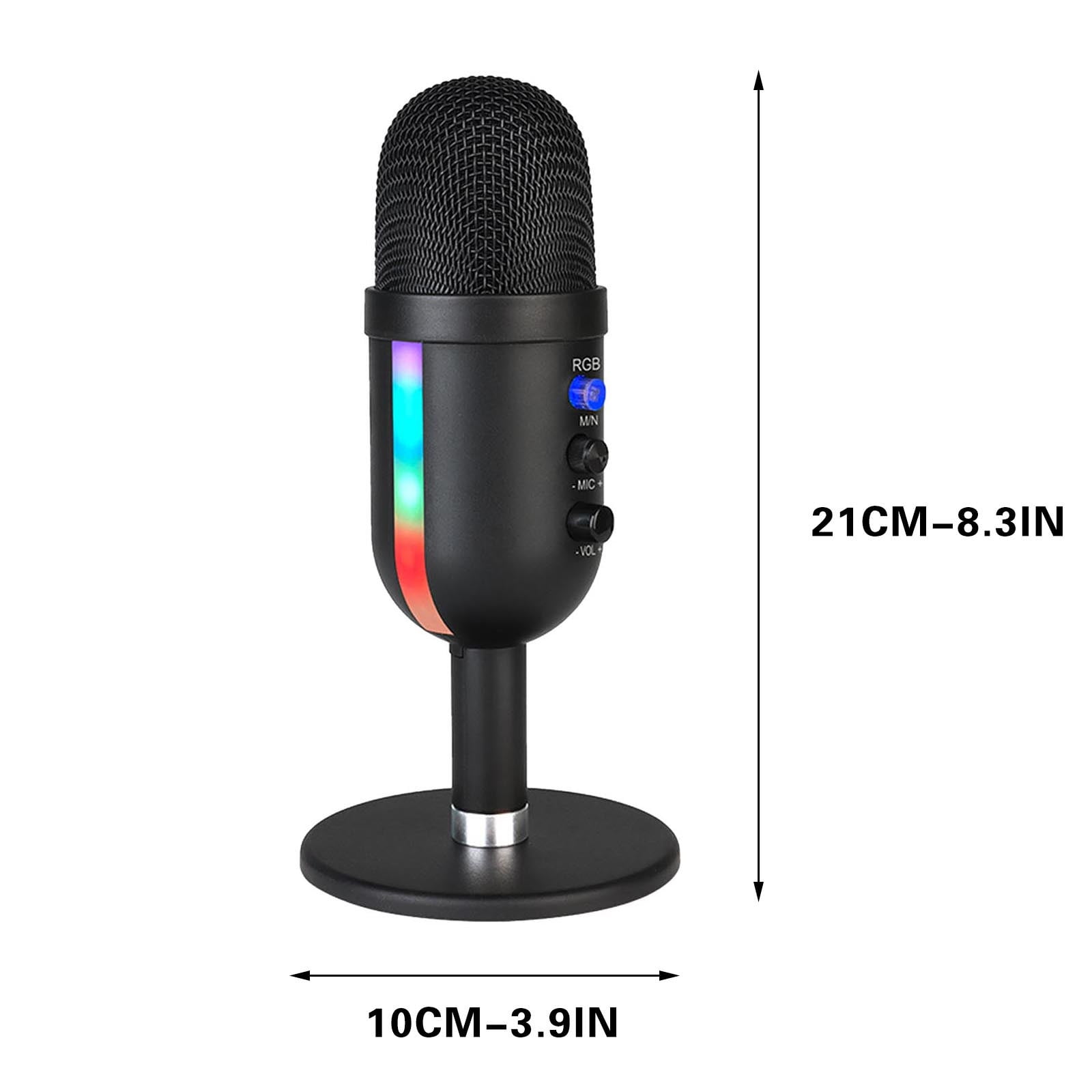 DGOO PC Computer USB Condenser Microphone With RGB LED Lights ...