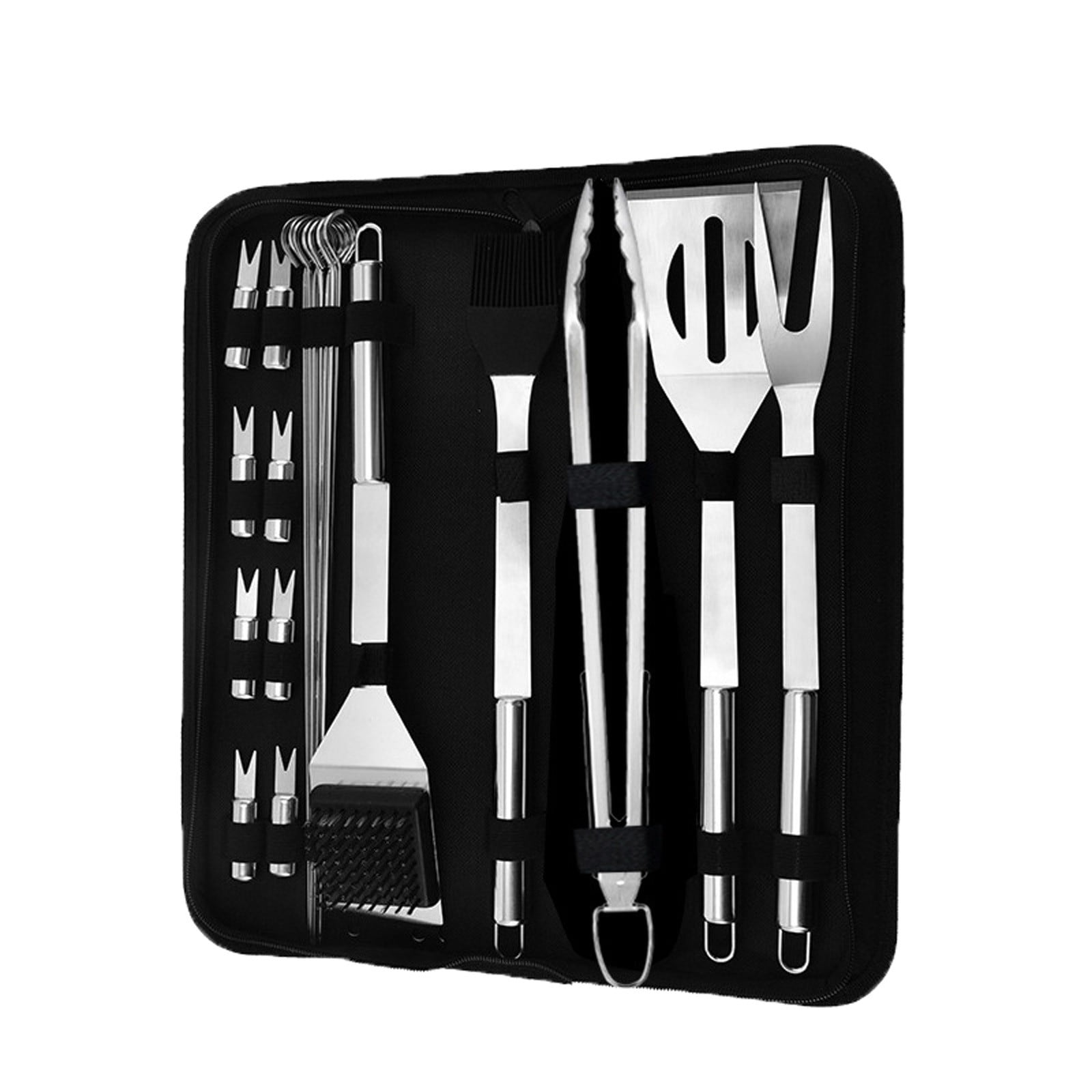 DGQPLPD 20pcs Stainless Steel BBQ Tool Set, Portable Grilling ...