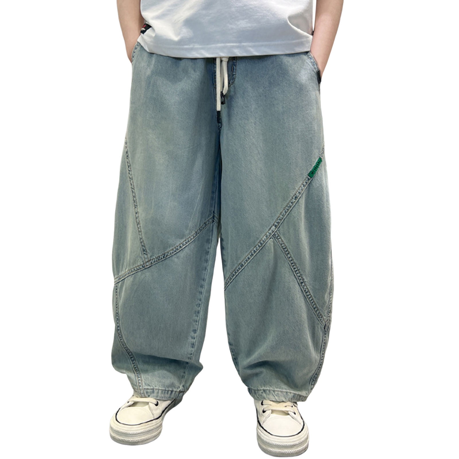 DGQPLPD Boys Shorts Boys Outdoor Loose Fit Straight Leg Denim Jeans For ...