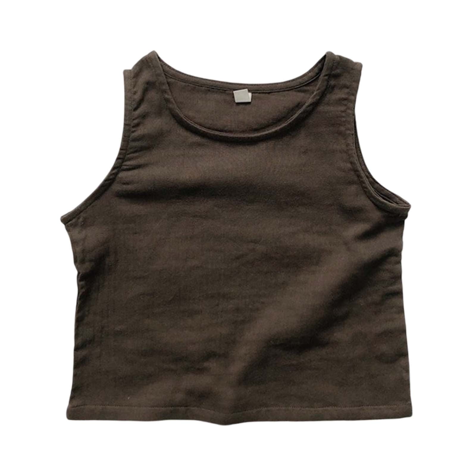 DGQPLPD Boys Tops Boys Summer Sleeveless Linen Tank Top Lightweight ...