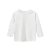 DGQPLPD Boys Tops Kids Long Sleeve Basic Tee Casual Solid Color Top for ...