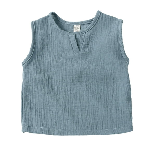 DGQPLPD Boys Tops Sleeveless Vest for Toddlers and Kids Solid Color ...