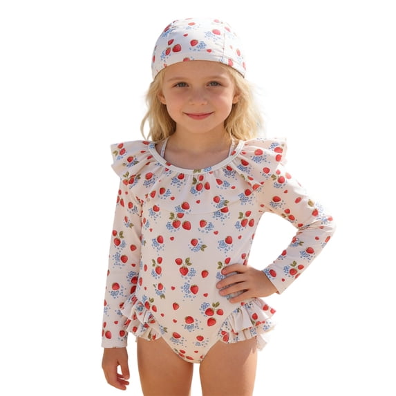 DGQPLPD Girls Bathing Suits Long Sleeve Backless Swimsuit for UPF Sun ...