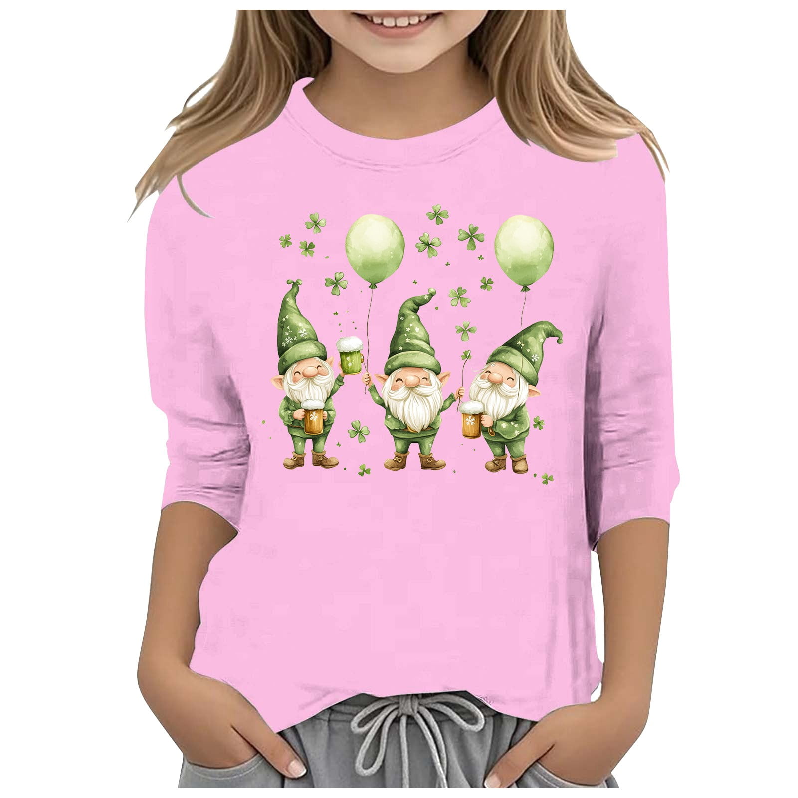 DGQPLPD Girls Christmas Tops St Patrick's Day Themed Peplum T-Shirt for ...
