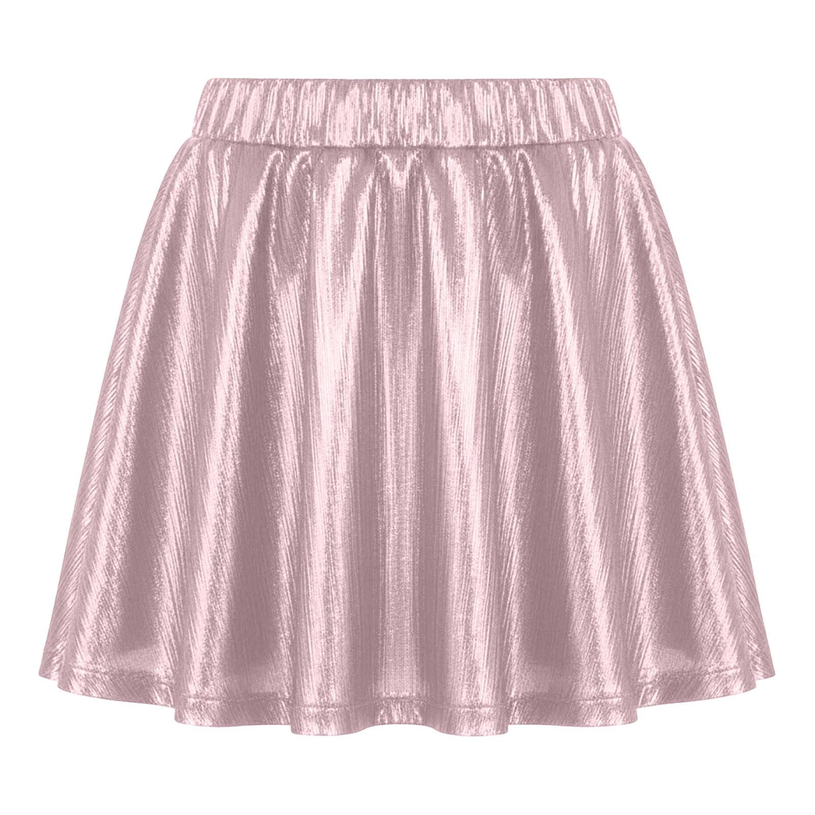 DGQPLPD Girls Flared Pleated Performance Tutu Dance Skirt with Elastic ...