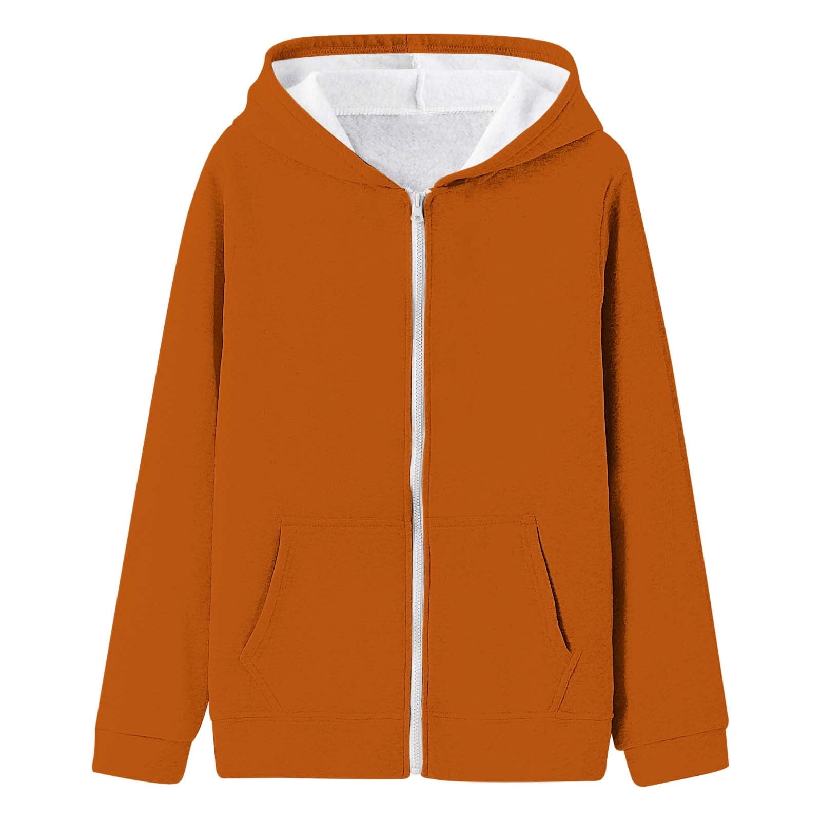 DGQPLPD Girls Hooded Zip Up Sweatshirt Outerwear for Everyday Casual ...