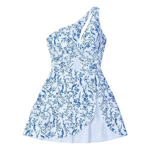 DGQPLPD Girls Rash Guard Swimsuit One Shoulder Monokini Swimsuit Floral ...