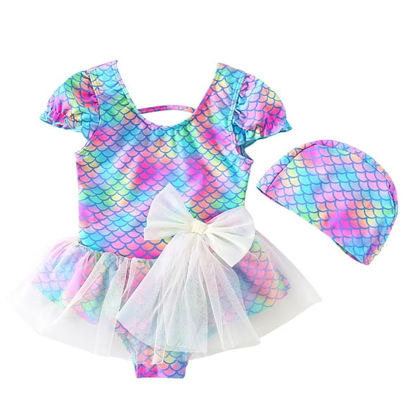 DGQPLPD Girls' Swimming Style Swimsuits With Ballet Skirt And Bow ...