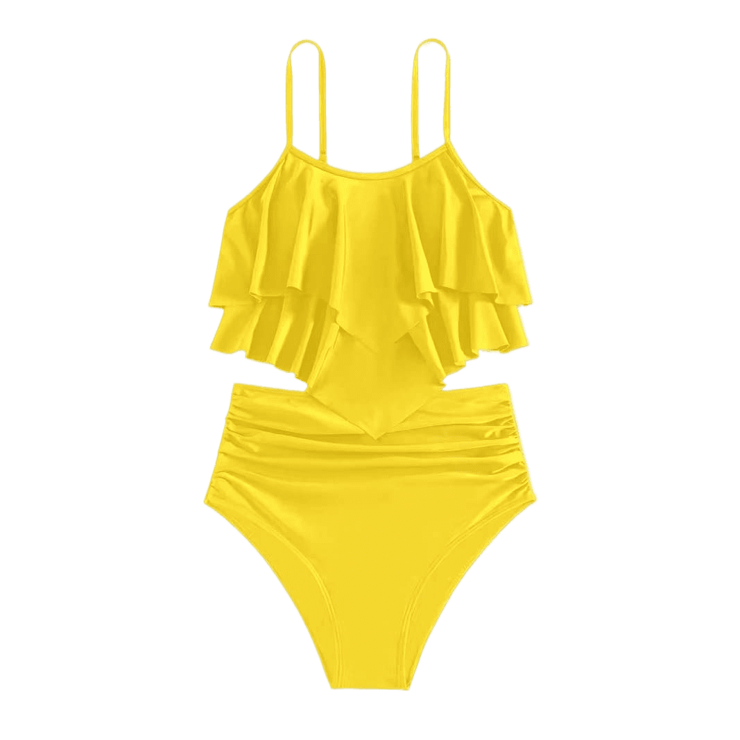 DGQPLPD Girls Two Piece Swimwear Solid Color Fashion Bikini With ...