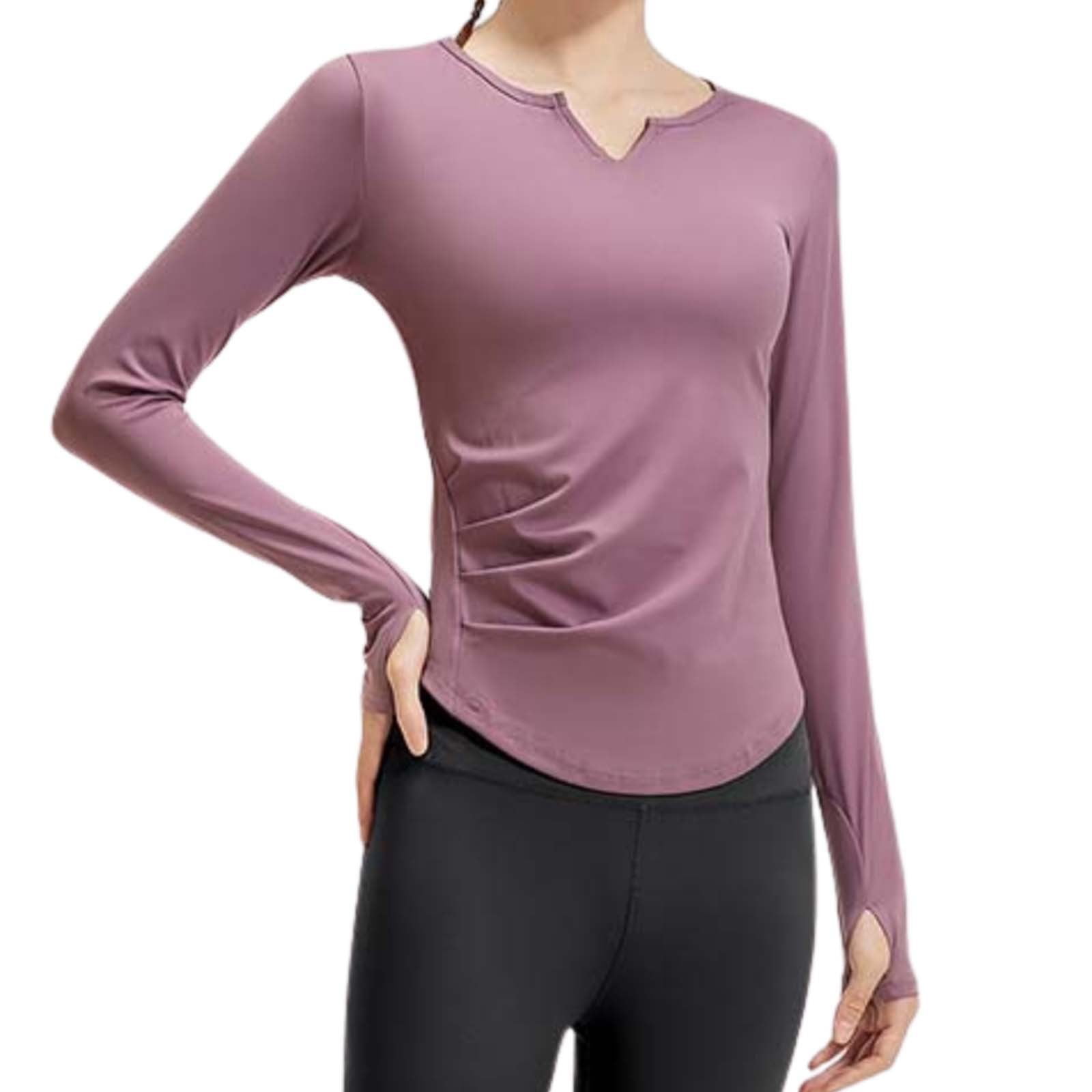 DGQPLPD High Waisted Yoga Set Women's V Neck Long Sleeve Yoga Set ...