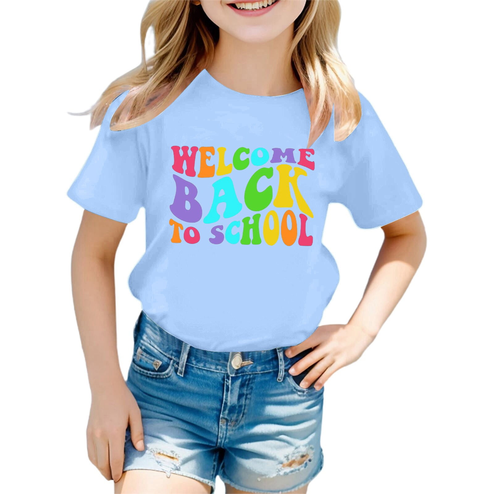 DGQPLPD Kids Summer Casual Round Neck T Shirt for Youngsters Everyday ...