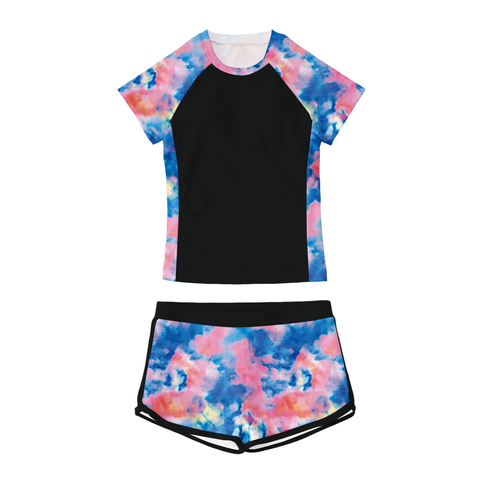 DGQPLPD Little Girl Swim Dresses Floral Print Bikini Set for Teen Two ...