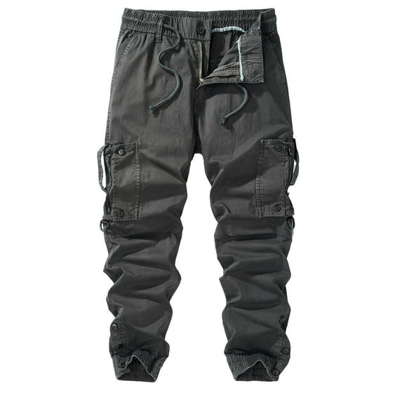 DGQPLPD Men Cargo Pants with Multiple Pockets Spacious Utility Trousers ...