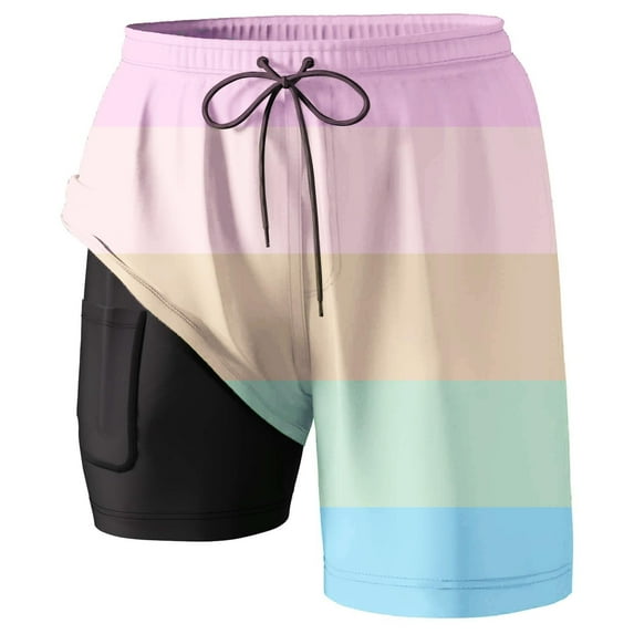 DGQPLPD Men's Board Shorts for Swimwear with Compression Liner and ...