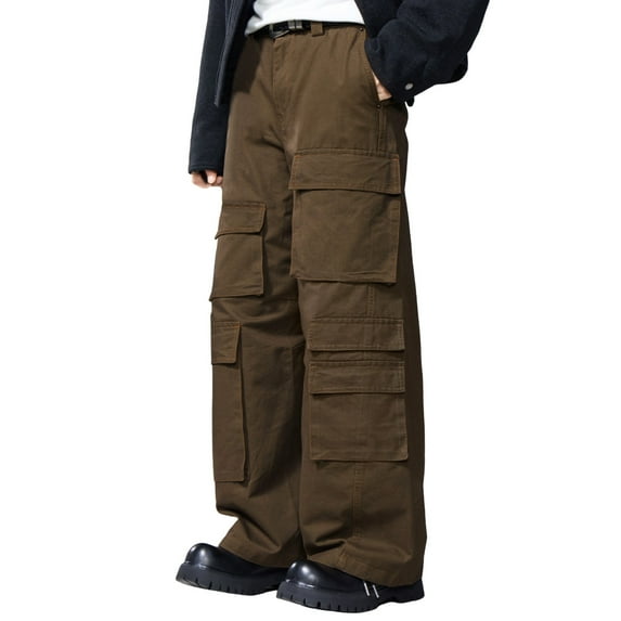 DGQPLPD Men's Cargo Pants Loose Fit Work Joggers with Utility Pockets ...