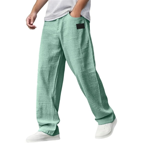 DGQPLPD Men's Casual Pants Lightweight Drawstring Trousers with ...