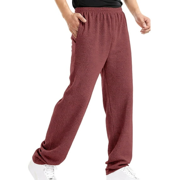 DGQPLPD Men's Casual Weave Trousers Lightweight Everyday Wear Versatile ...