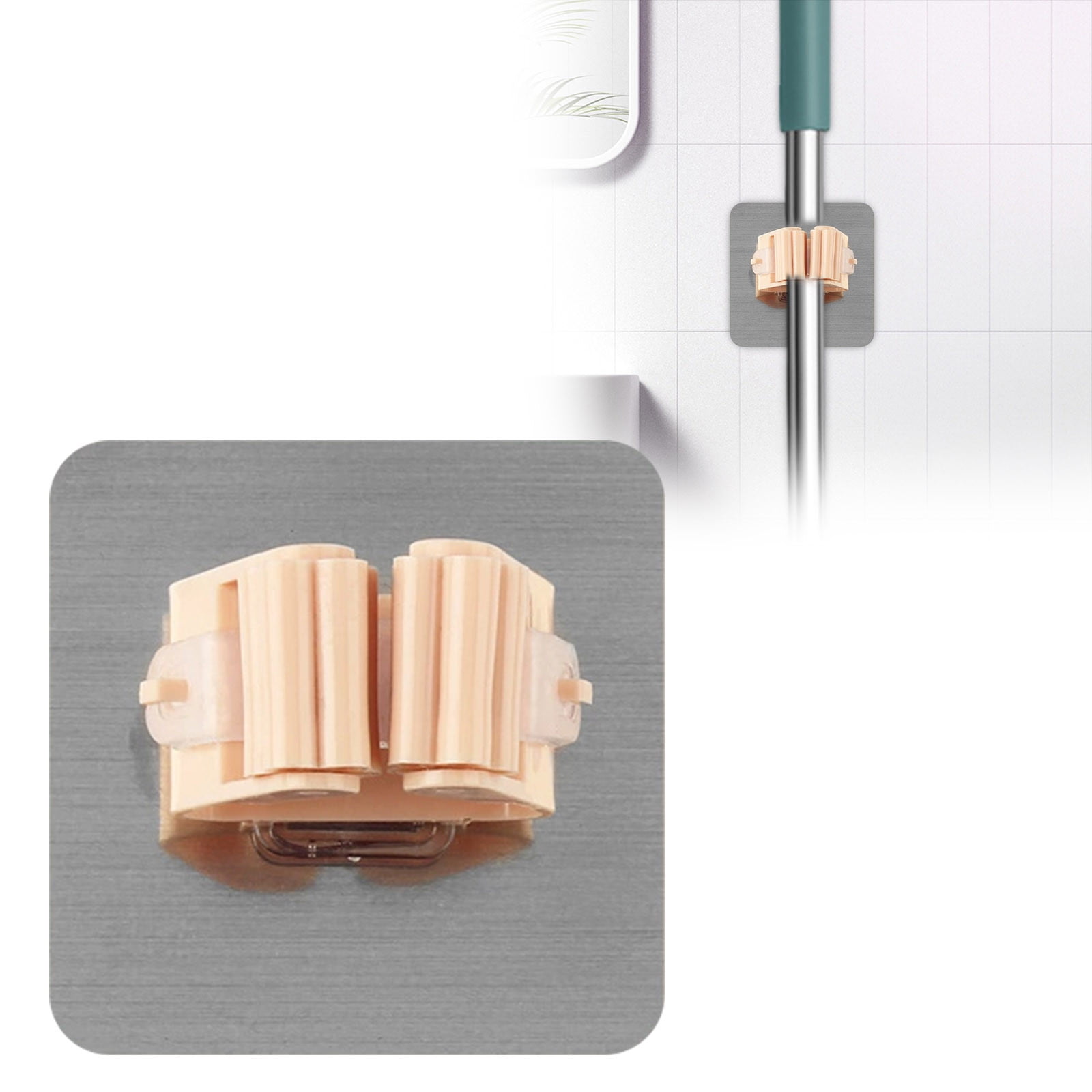 DGQPLPD Self Adhesive No Drilling Anti- Mop and Broom Holder Organizer ...