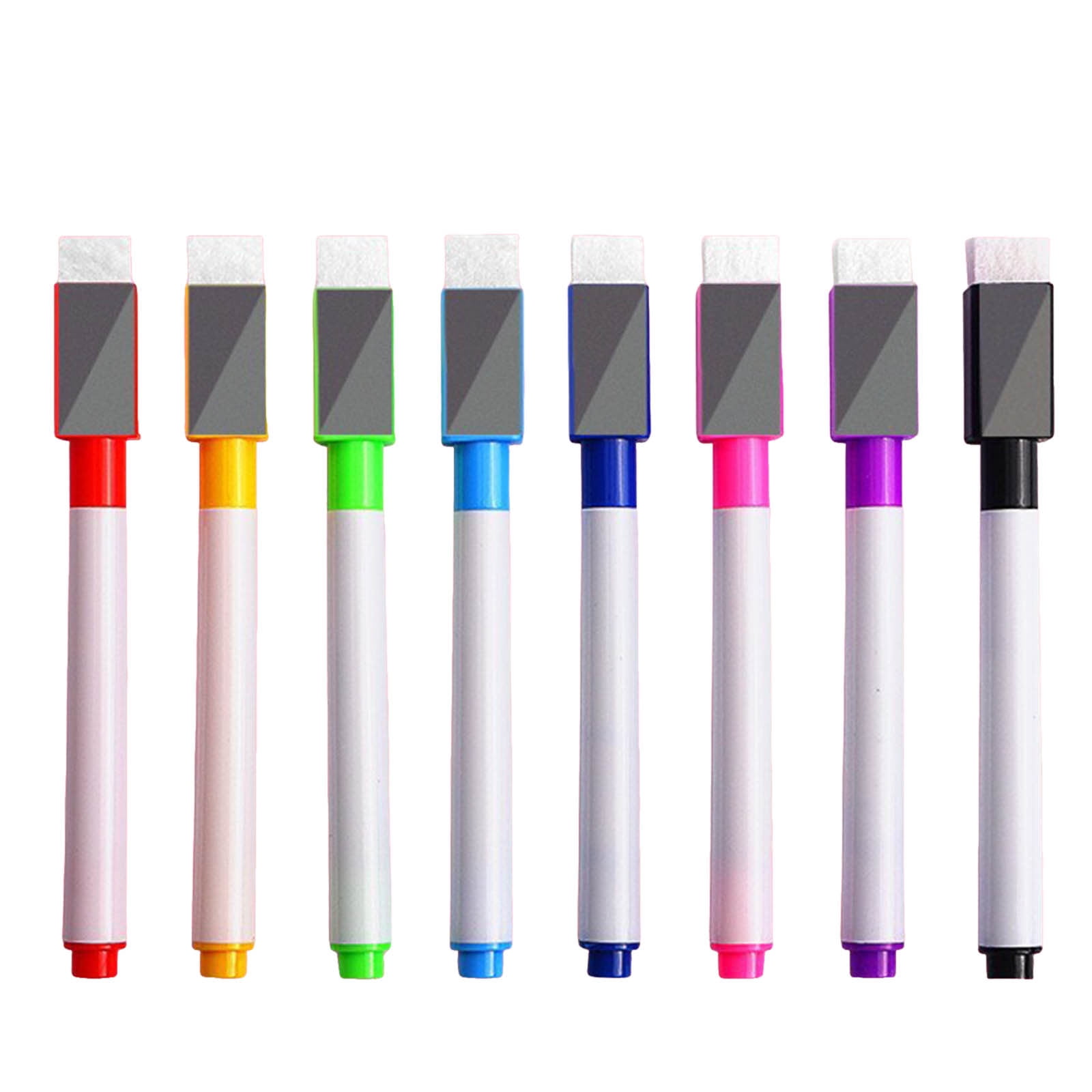 DGQPLPD Set Of 8, Fine Headed Dry Erase Black Marker Pen With Magnetic ...