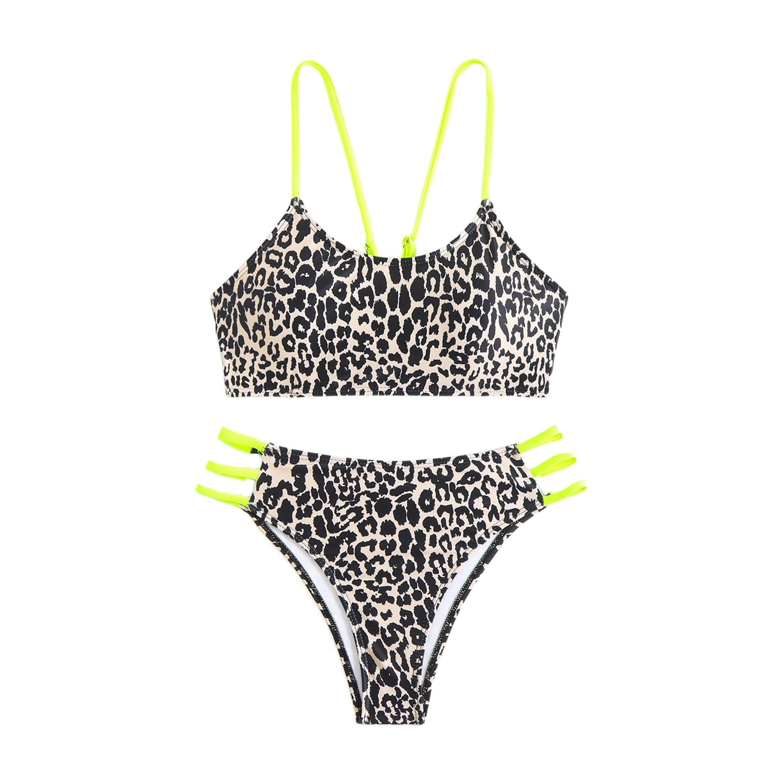 DGQPLPD Swimsuit Sets Tummy Control Swimsuit Sets Leopard Print Two ...