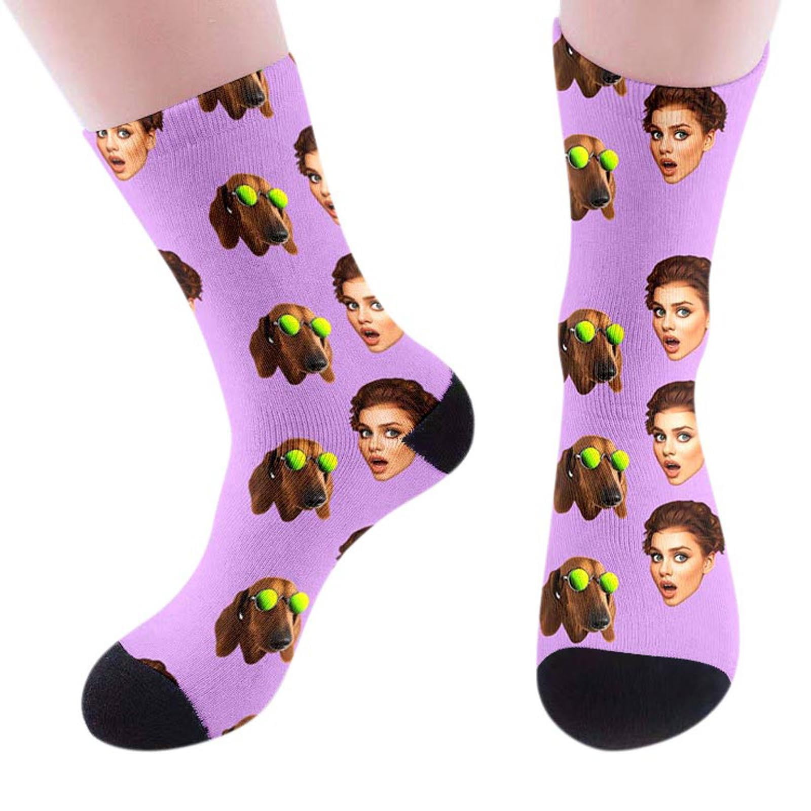 DGQPLPD Valentine's Day DIY Custom Socks With faces Sock With Picture ...