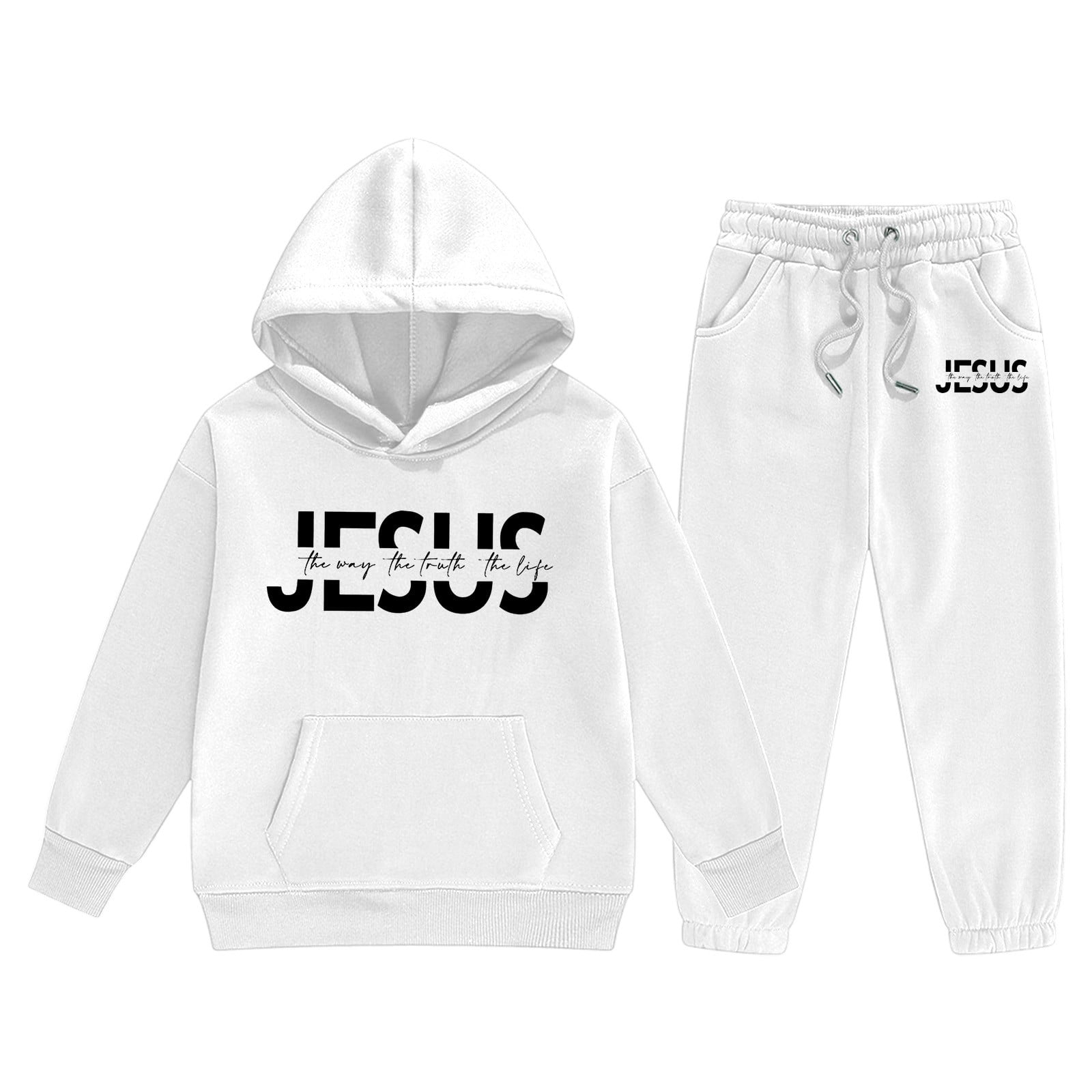 DGQPLPD Winter Girls Tracksuit Set Cozy Warm Jogger Pants And Hoodie ...