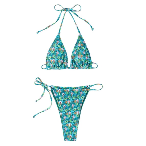 DGQPLPD Women's Brazilian Two Piece Bikini Set Triangle String Thong ...