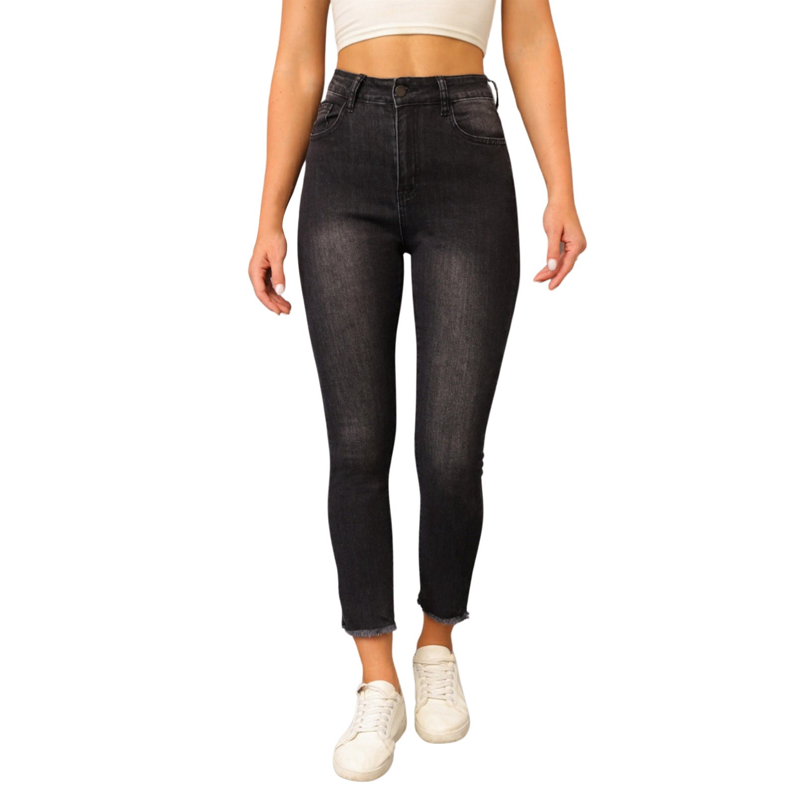DGQPLPD Women's Jeans Super Stretch Cropped Slacks for Everyday Comfort ...