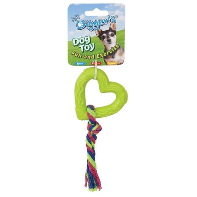 PetEdge ZD2042 43 Diggers TPR Heart & Rope Toys, Lime - Walmart.com
