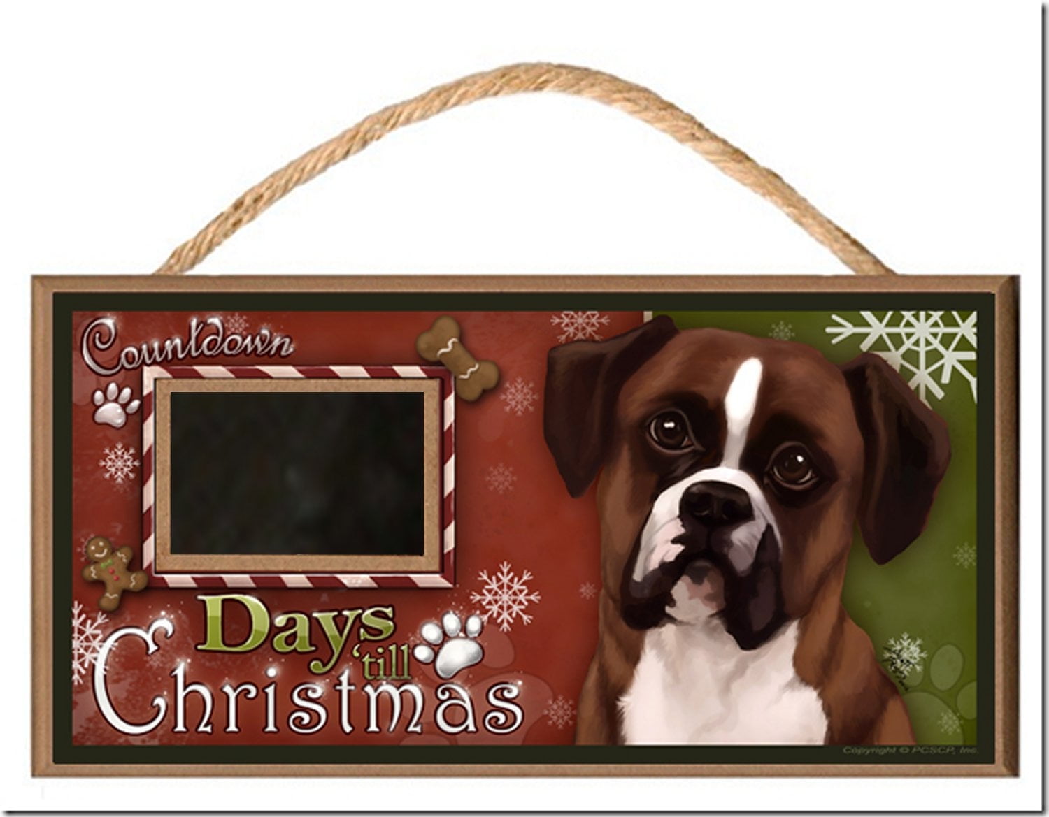 DGS Originals Boxer Dog Holiday Countdown Dog Sign/Plaque Featuring The ...