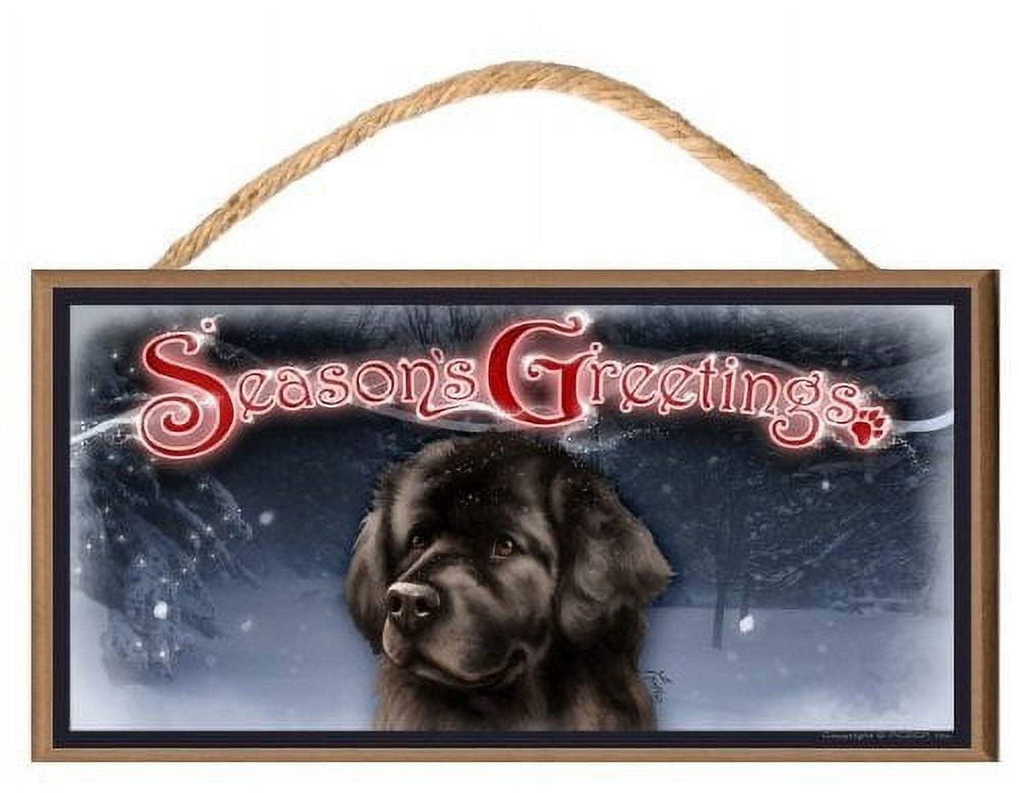 DGS Originals Newfoundland (Newfie) Dog Season's Greetings Dog Sign ...