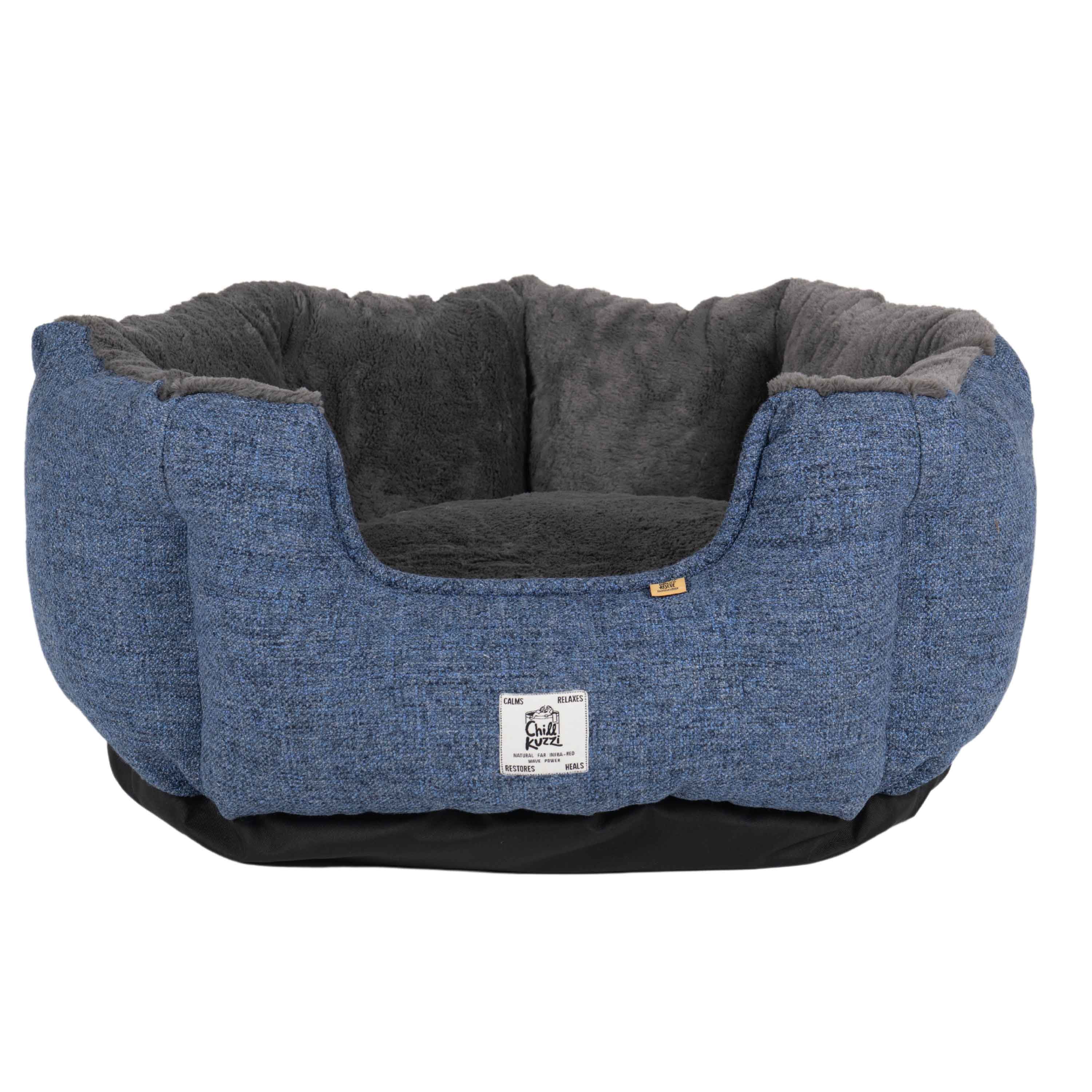 DGS Pet Products Chill Kuzzi FIR Round Bed Medium Blue 30" x 30" x 15 ...