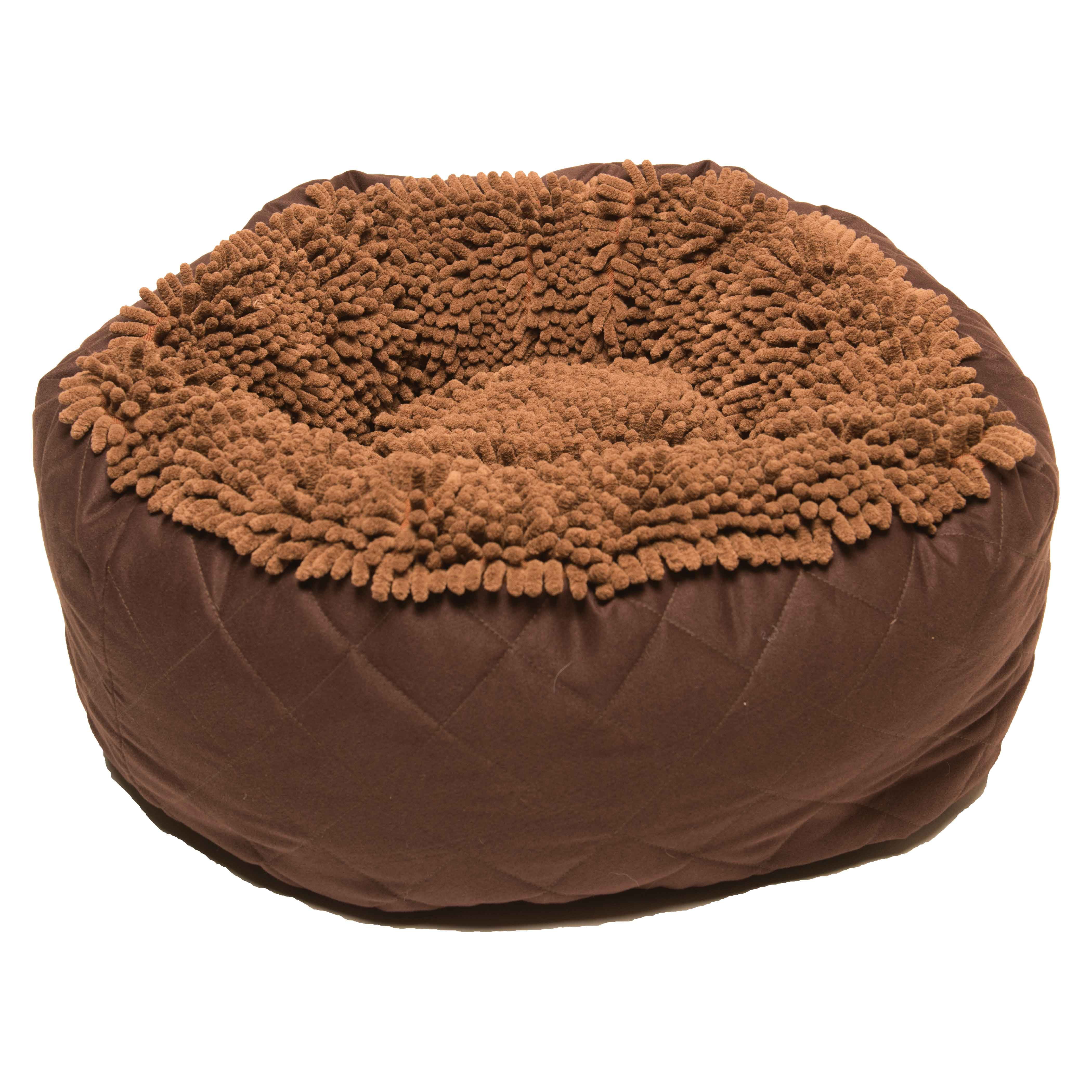DGS Pet Products Dirty Dog Round Bed Large Brown 25" x 25" x 8 ...
