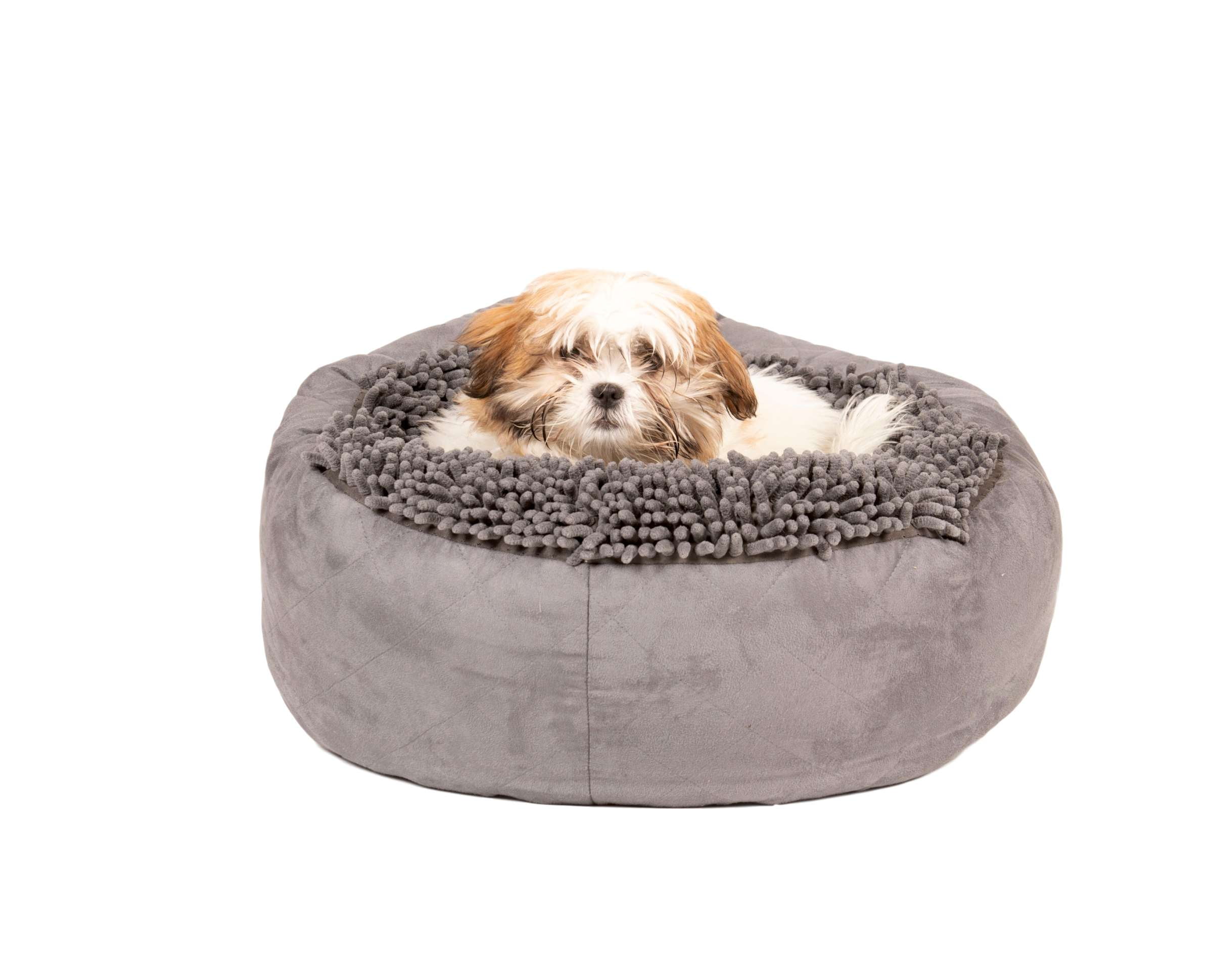 DGS Pet Products Dirty Dog Round Bed Large Cool Grey 25" x 25" x 8 ...