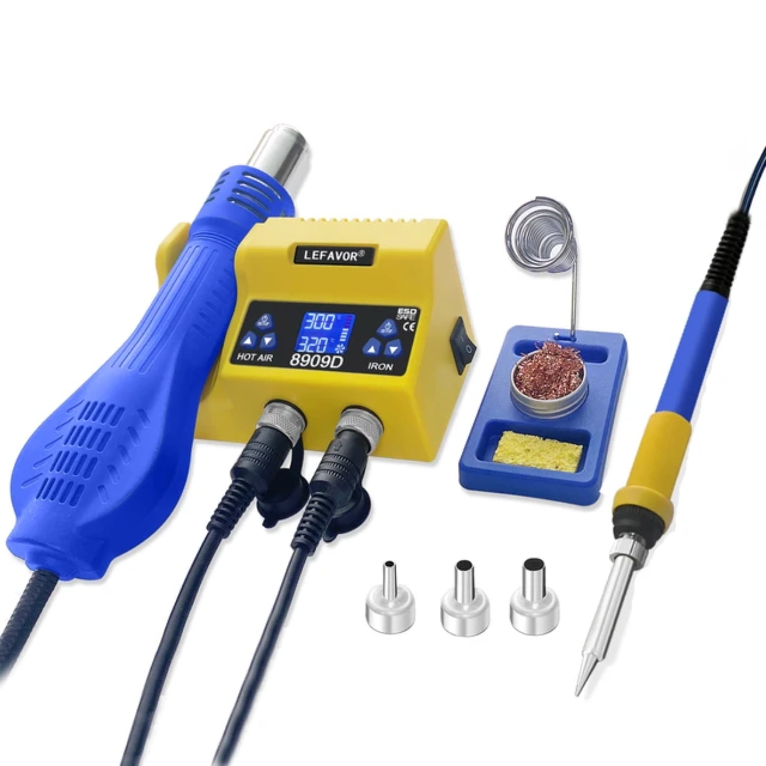 DGSDDK 8909D 2 In 1 Soldering Station Soldering Iron + Hot Air Gun BGA ...