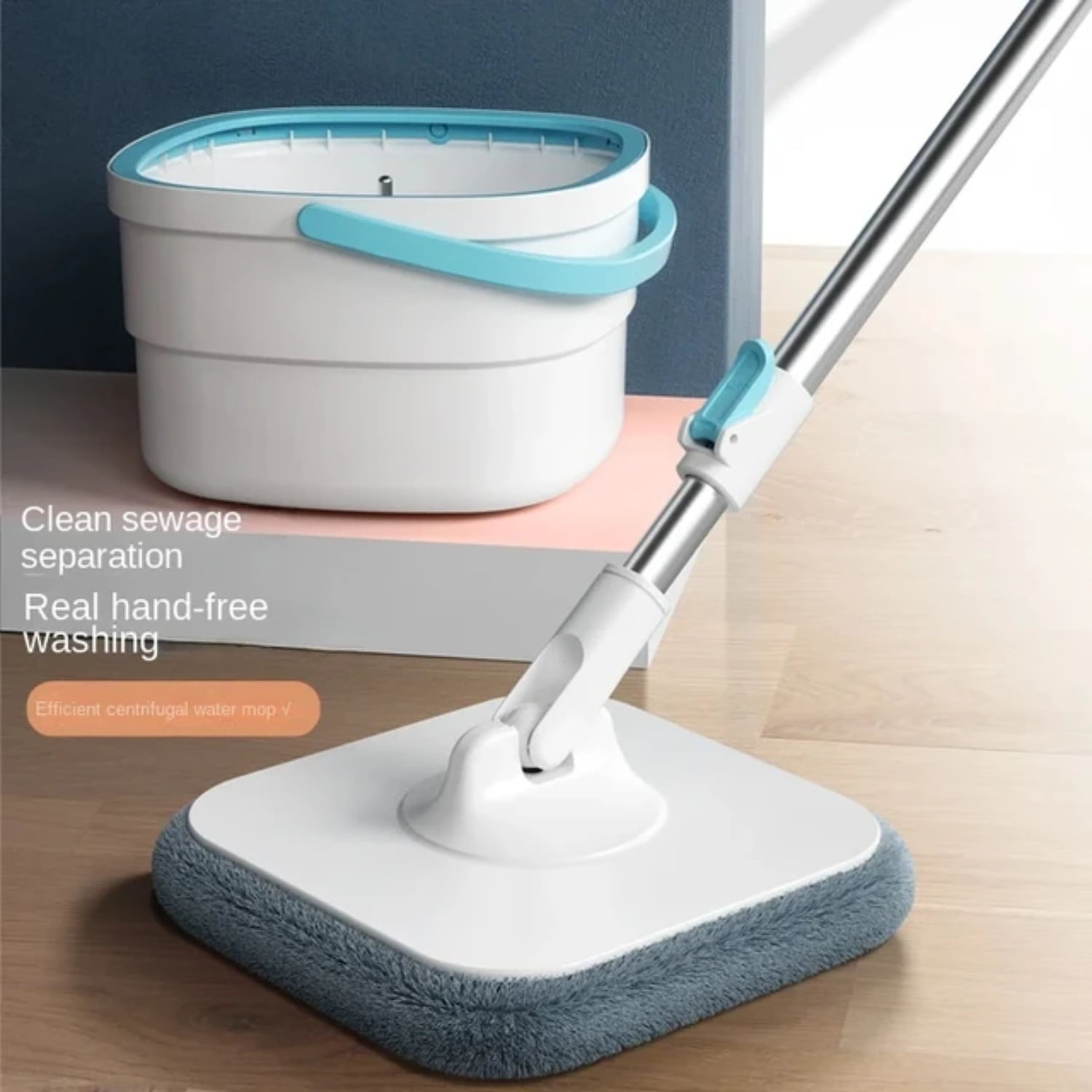 DGSDDK Lazy Microfiber Floating Floor Mops for Effortless Hand Washing ...