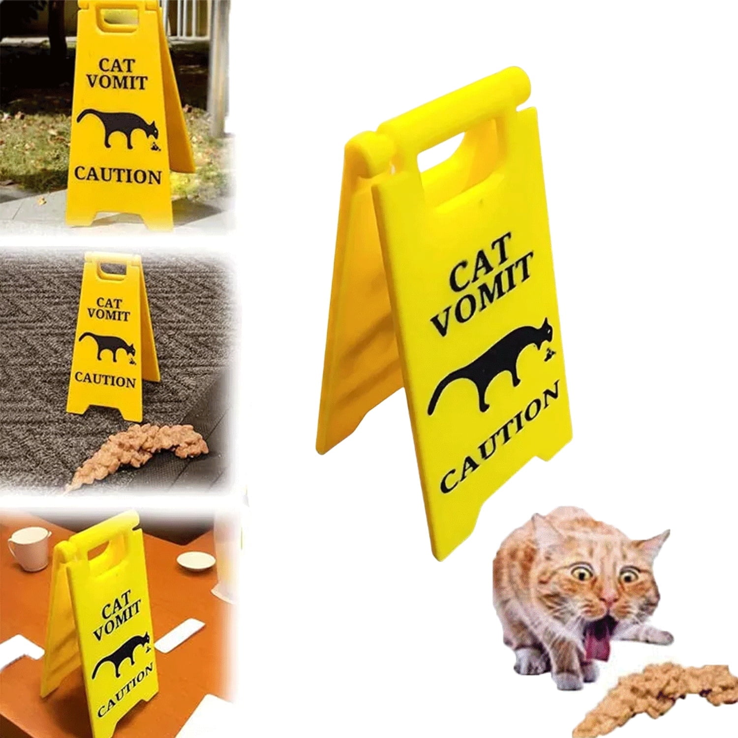 DGSLMY Cat Vomit Sign, Cat Vomit Caution Sign, Cat Vomit Sign Caution ...