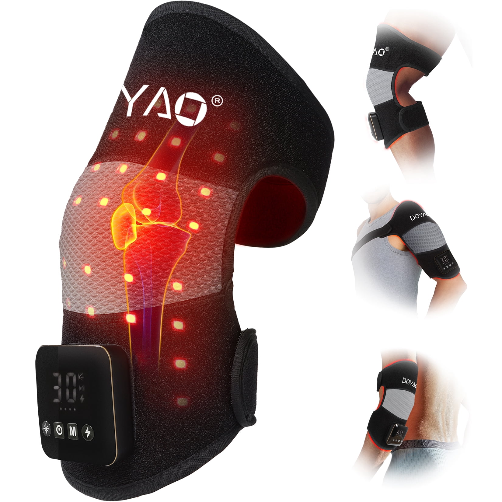 DGYAO Cordless Red Light Therap-y Massager for Knee Arm Elbow Pai-n Rel ...