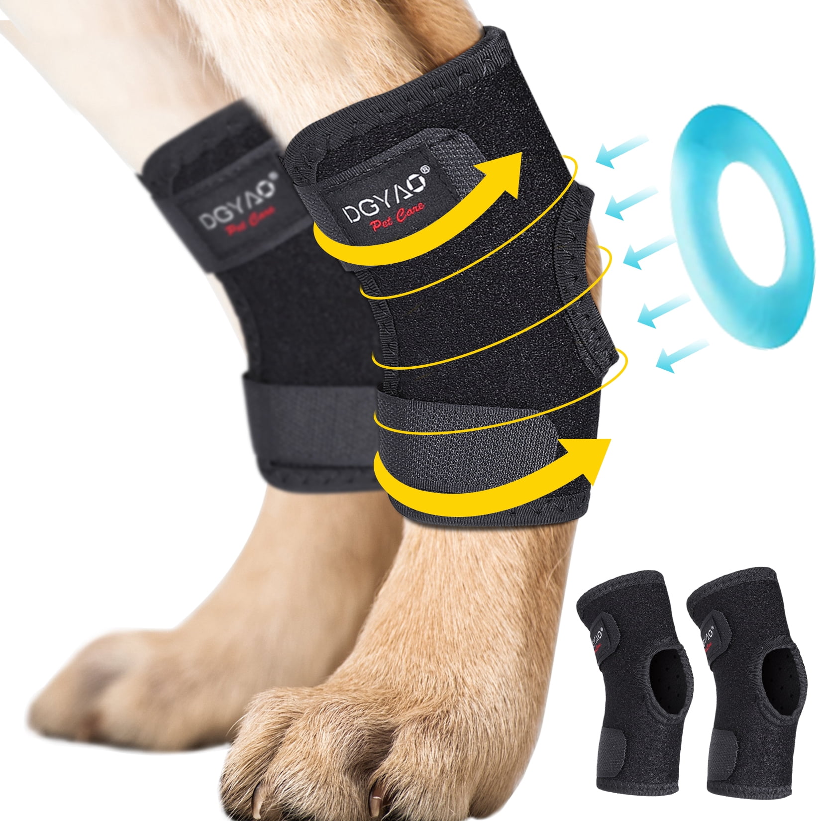 DGYAO Adjustable Dog Knee Brace for Torn ACL & CCL with Rear Support ...