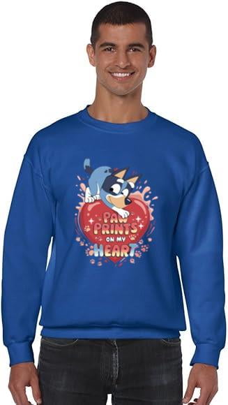 DH Chic Bluey Paw Prints Valentine T-Shirt, Sweatshirt, Hoodie Cute ...