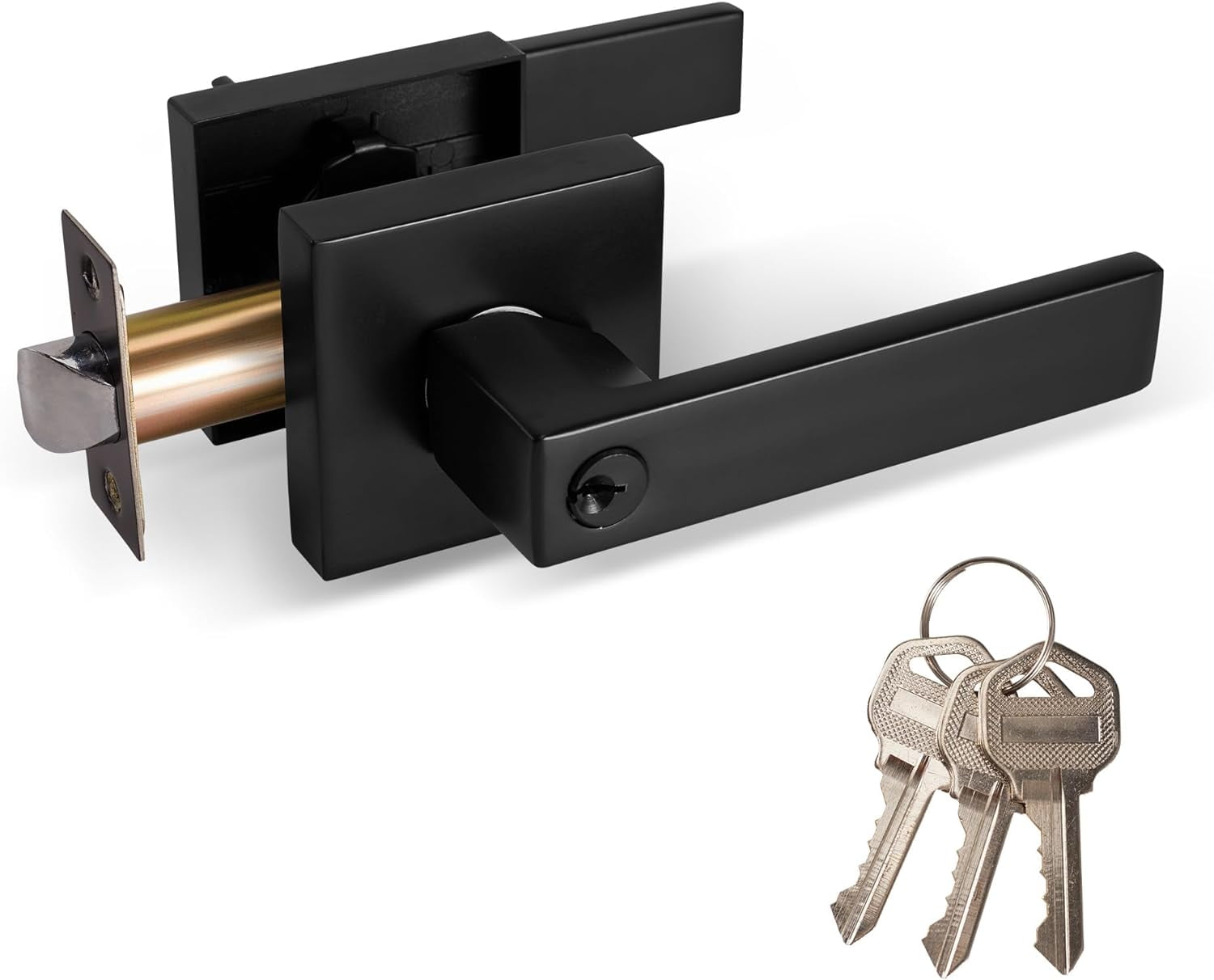 Door Lever with Lock and Key, Keyed Door Handle Heavy Duty Entry Door ...