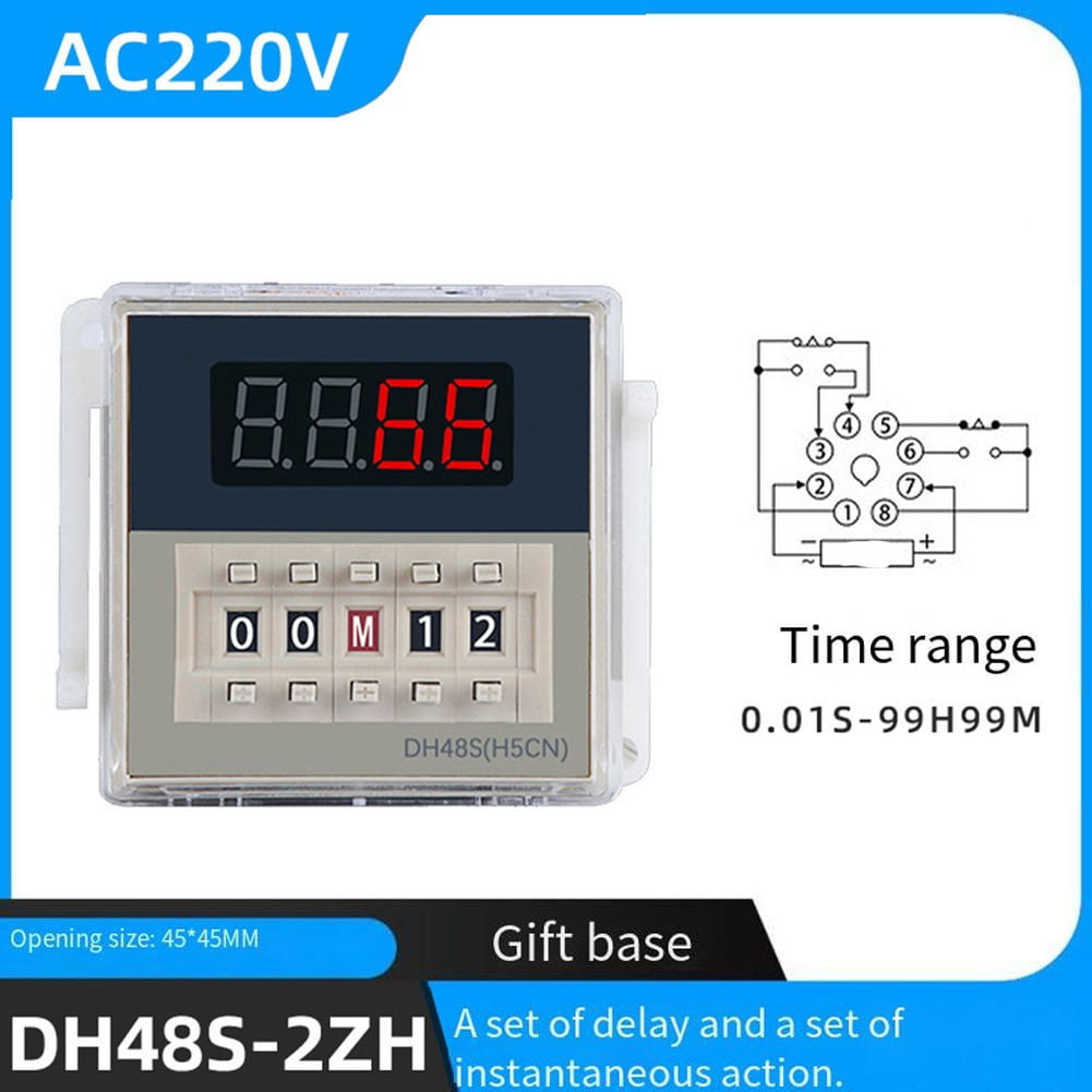 DH48S-2ZH LED Digital r Relay Module 8 Pin r Delay Device 0.01S-99.99H ...